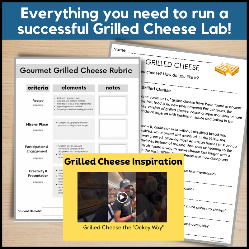 Grilled Cheese Challenge – Culinary Food Lab Project – FACS and FCS ...